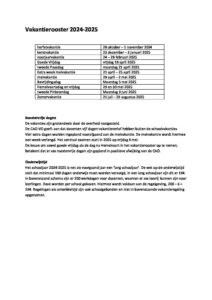 Vakantierooster 2024-2025 vastgesteld – Meerscholen
